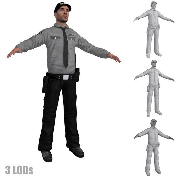 3d model security guard