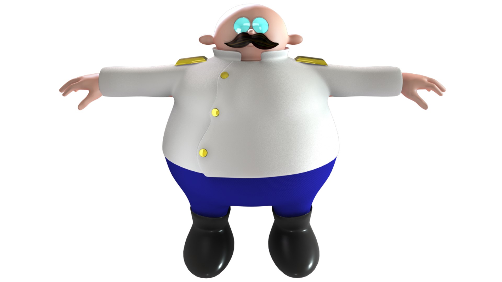 3D Fat Colonel Villain Scientist Model - TurboSquid 1228968