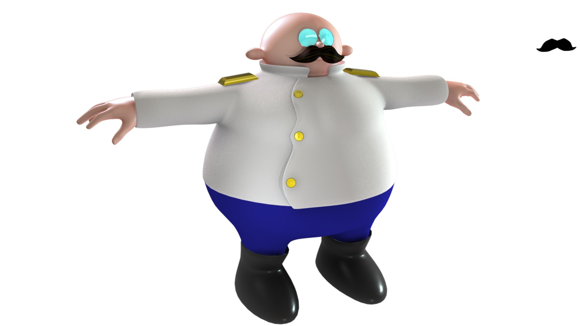 3D Fat Colonel Villain Scientist Model - TurboSquid 1228968