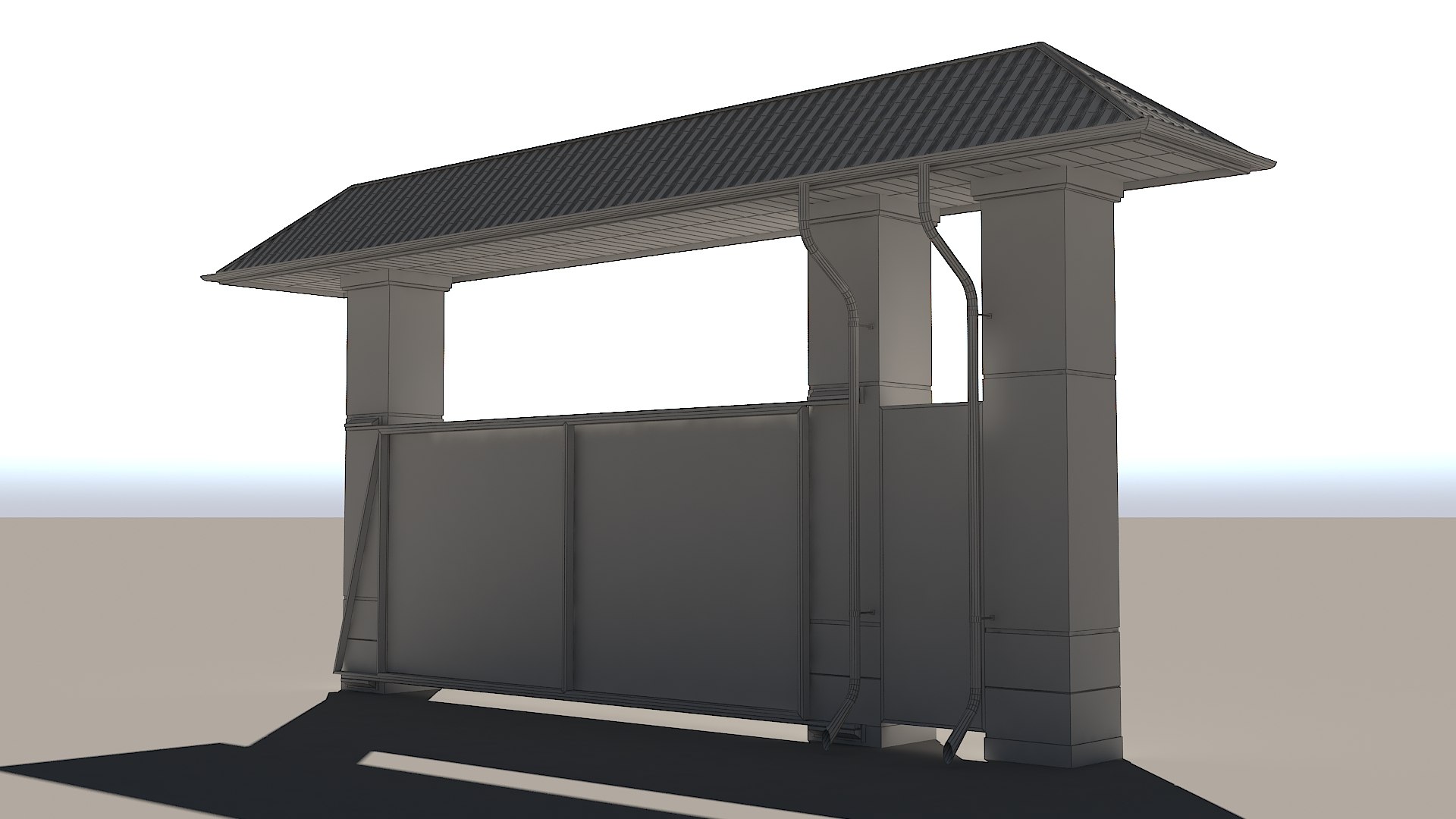 3D Gates Exterior Architecture - TurboSquid 1601517