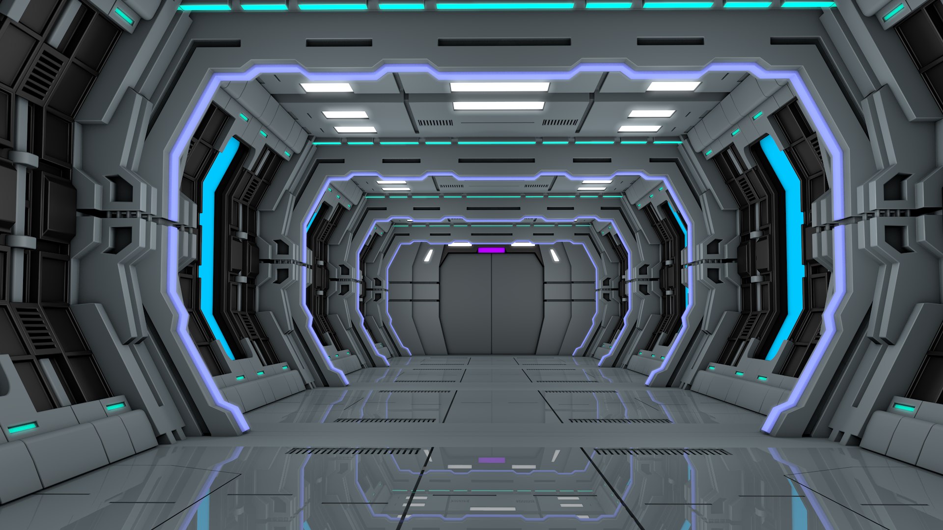 3D Sci Fi Corridor Futuristic - TurboSquid 2517970