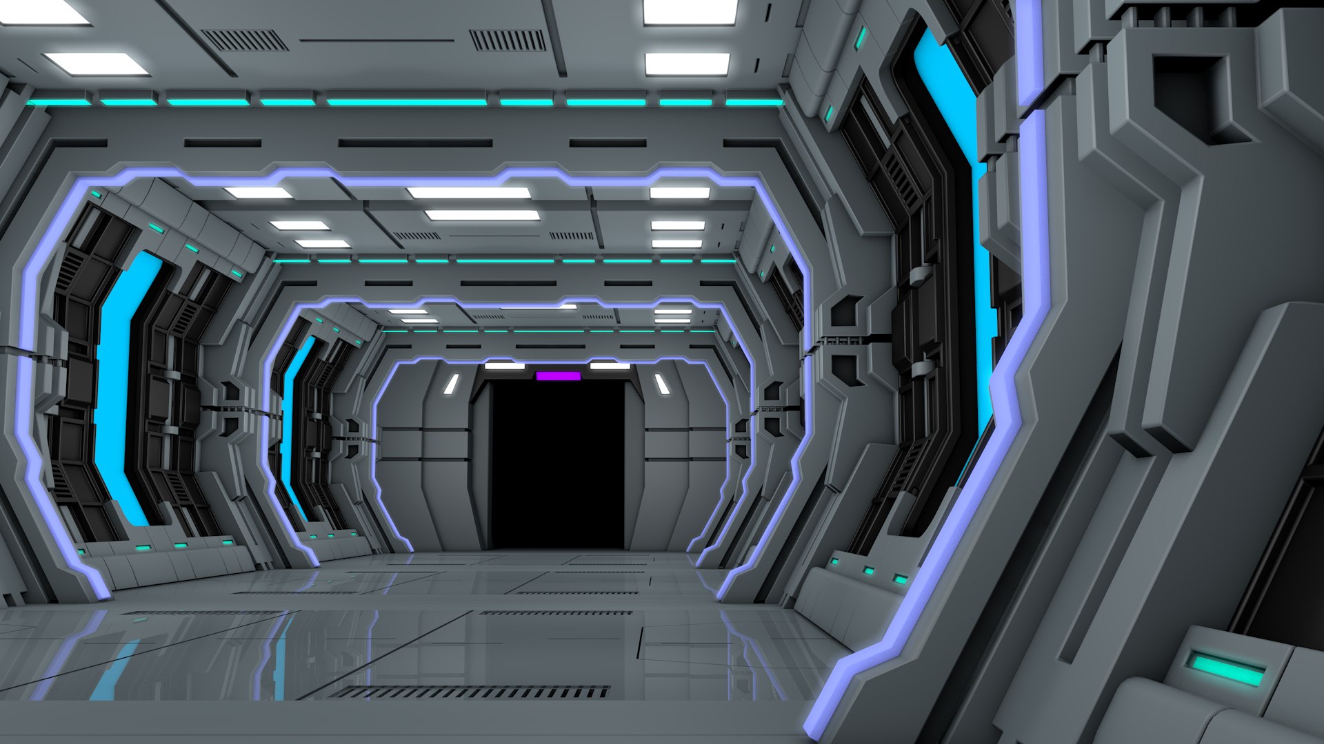 3D Sci Fi Corridor Futuristic - TurboSquid 2517970