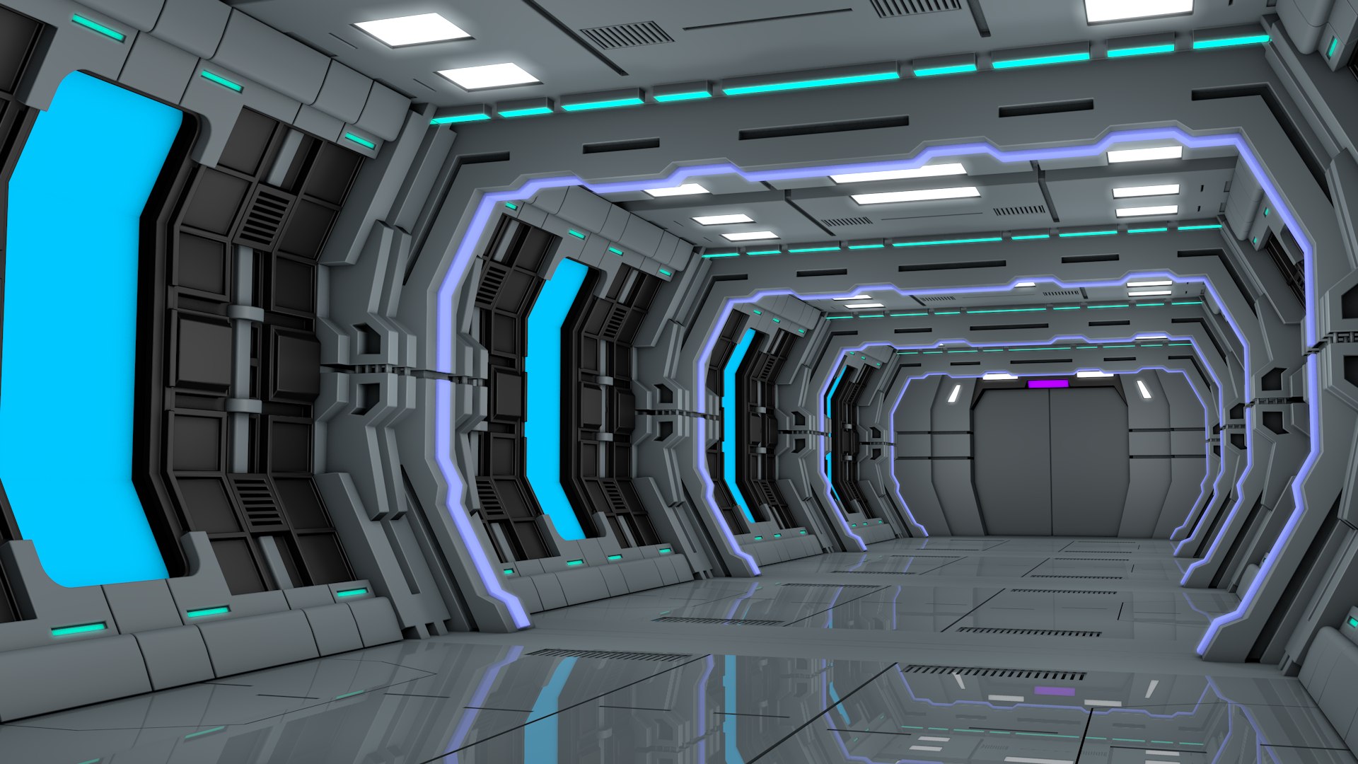 3D Sci Fi Corridor Futuristic - TurboSquid 2517970