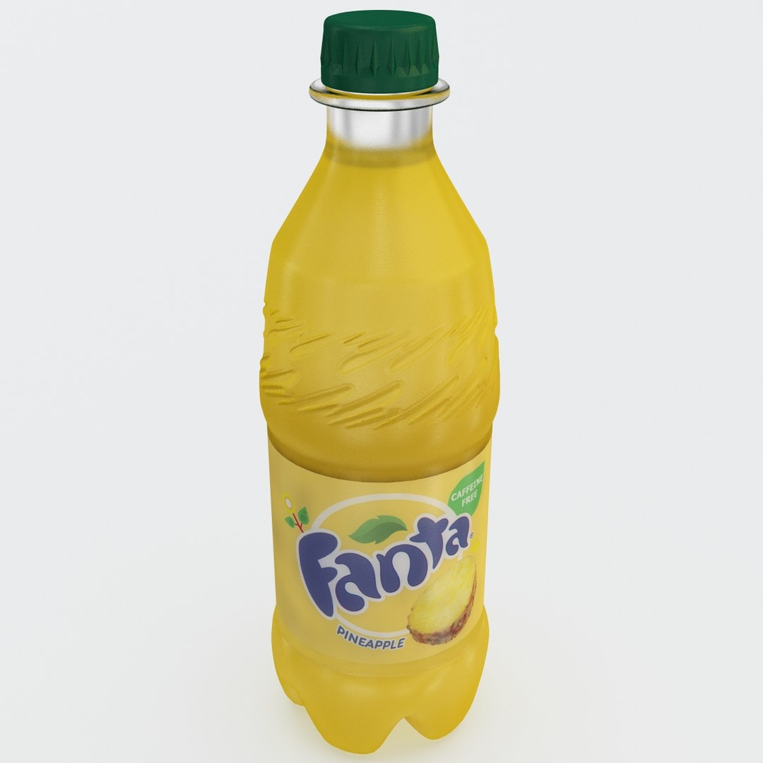 3d Fanta Pineapple Bottle Model