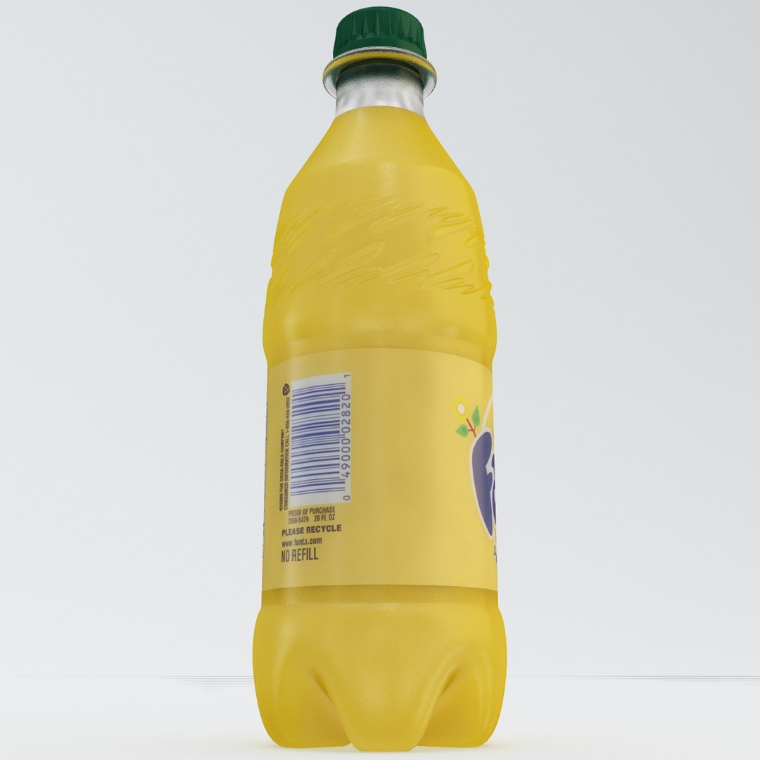 3d Fanta Pineapple Bottle Model