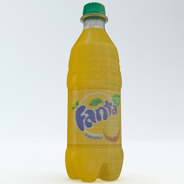 3d fanta pineapple bottle model