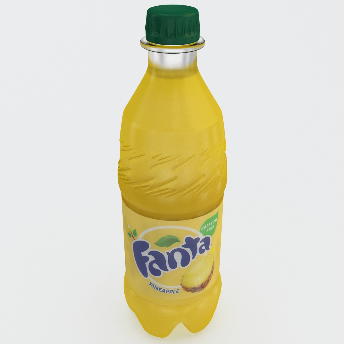 3d fanta pineapple bottle model