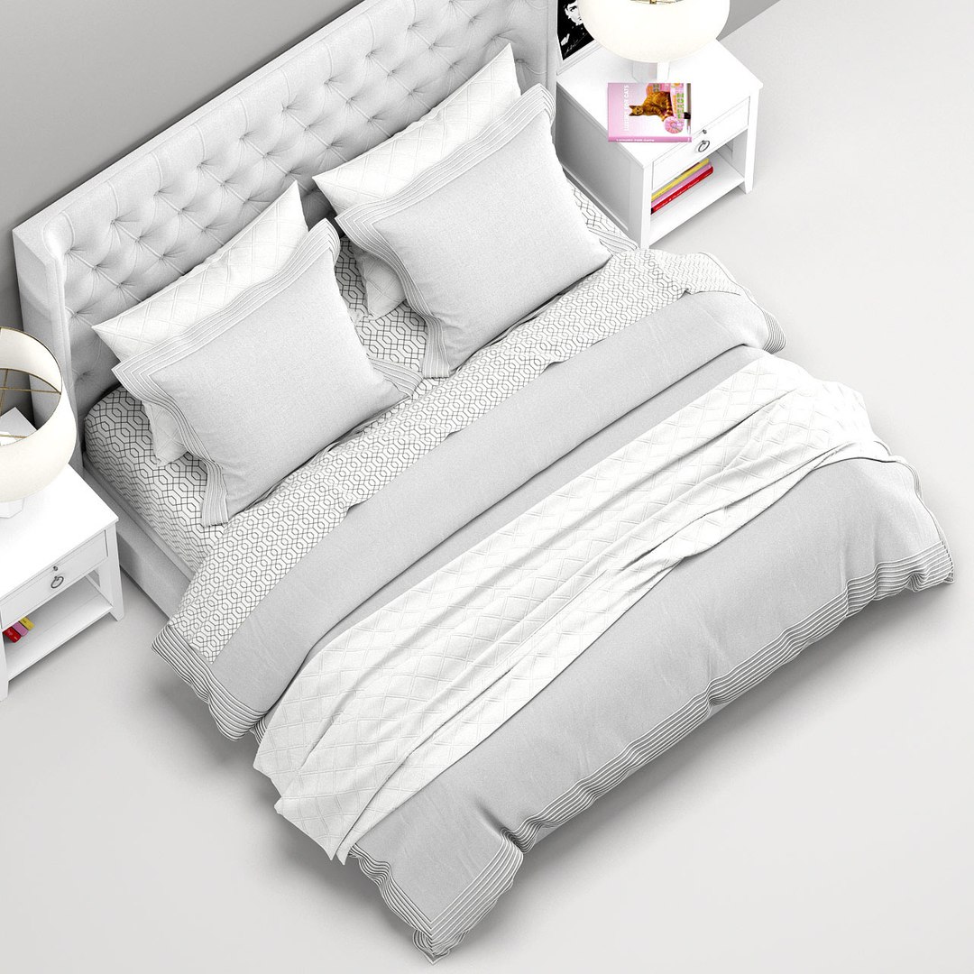 Teen Zadie Tufted Bed Model - TurboSquid 1233075