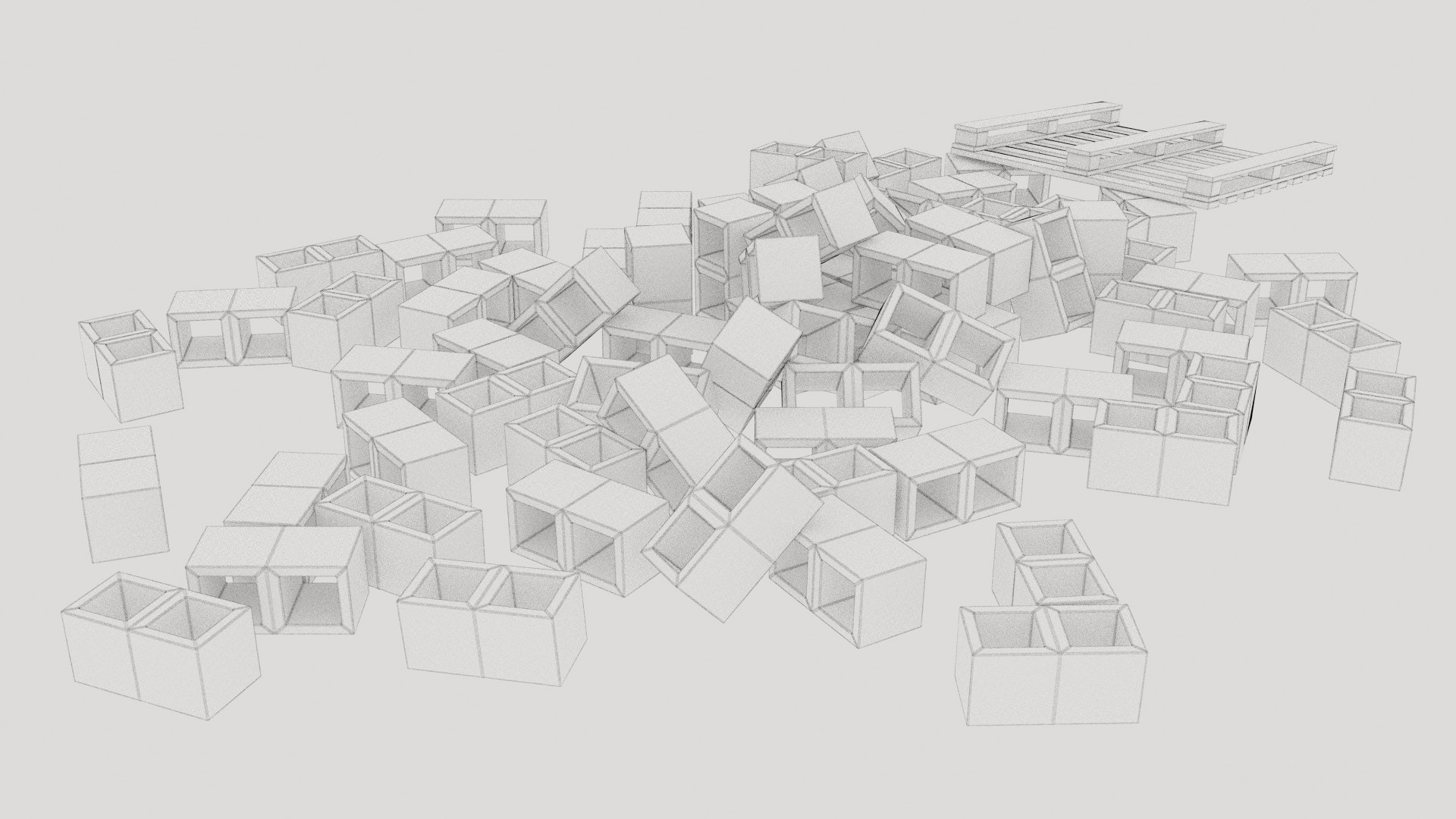 Concrete Bricks Pallet 2 Model - TurboSquid 1949347