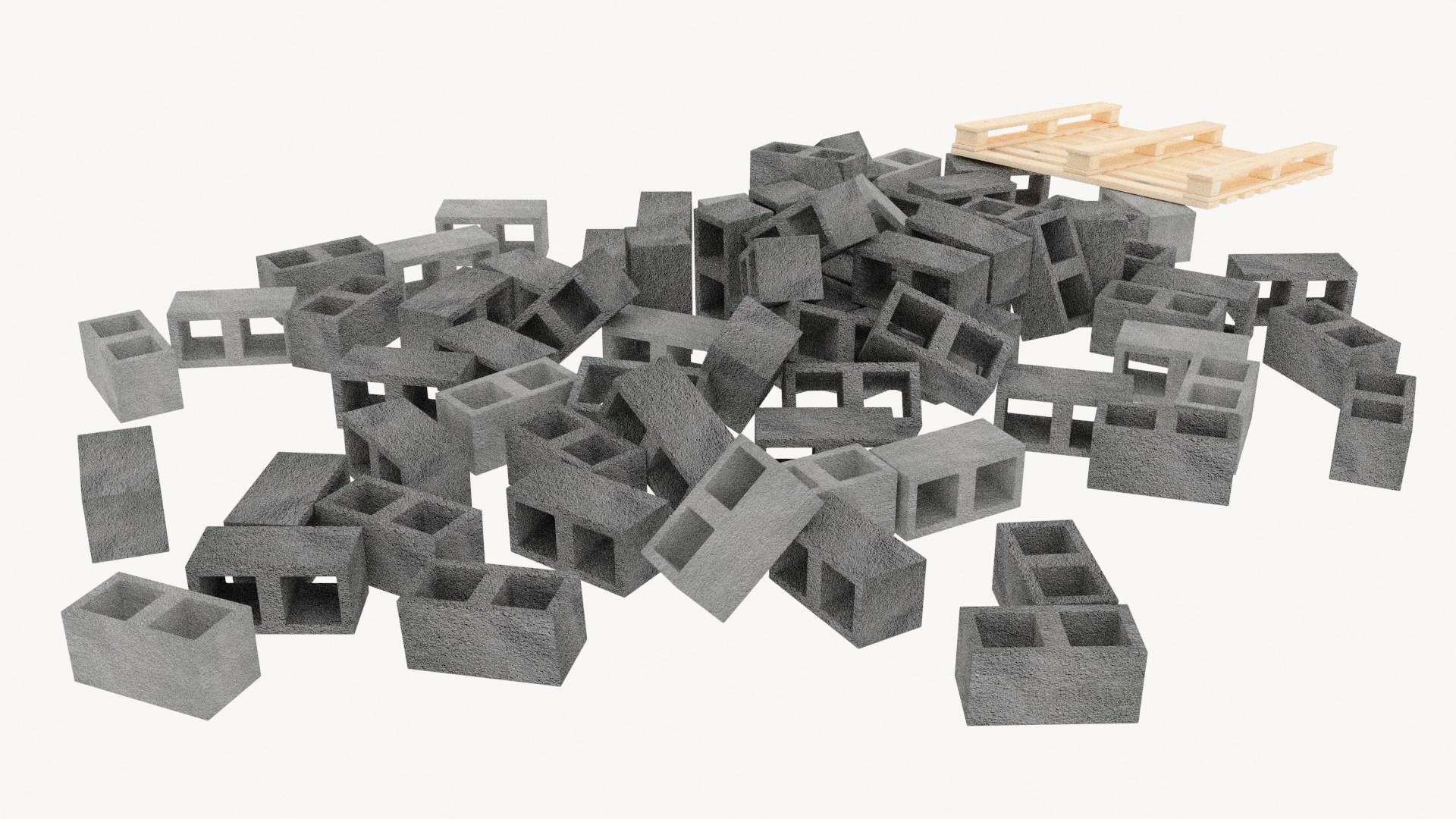 Concrete Bricks Pallet 2 Model - TurboSquid 1949347