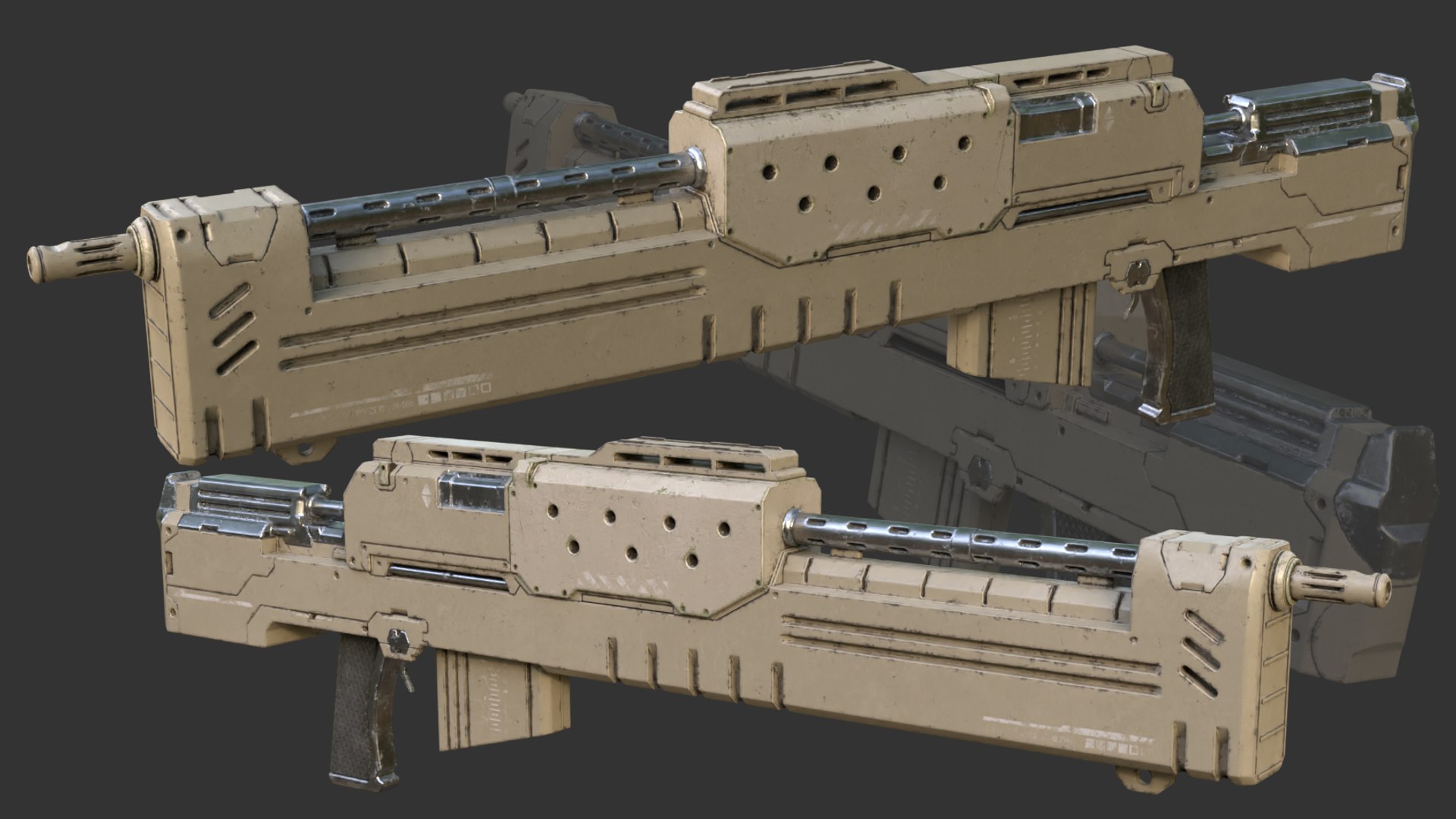 Gun Rifle Sci Fi For Games 3D Model - TurboSquid 2031269
