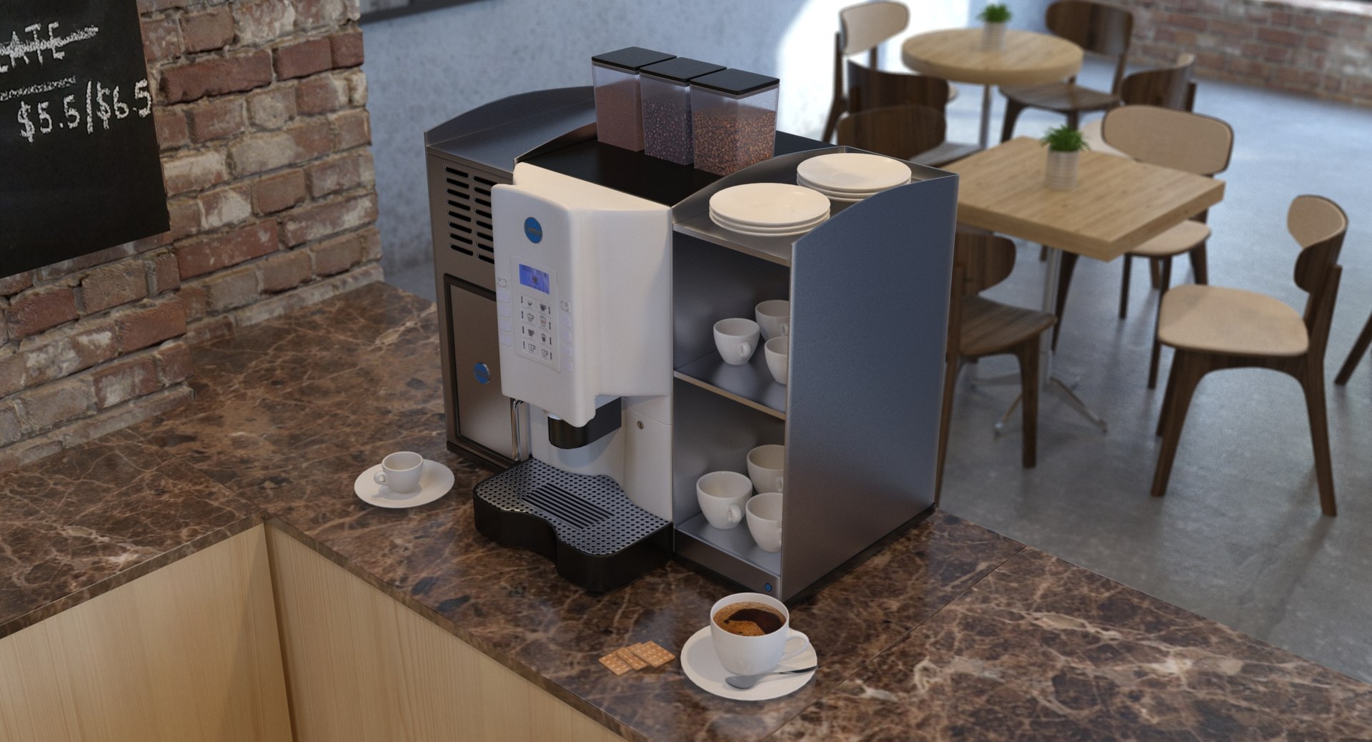 Coffee House Model - TurboSquid 1232441
