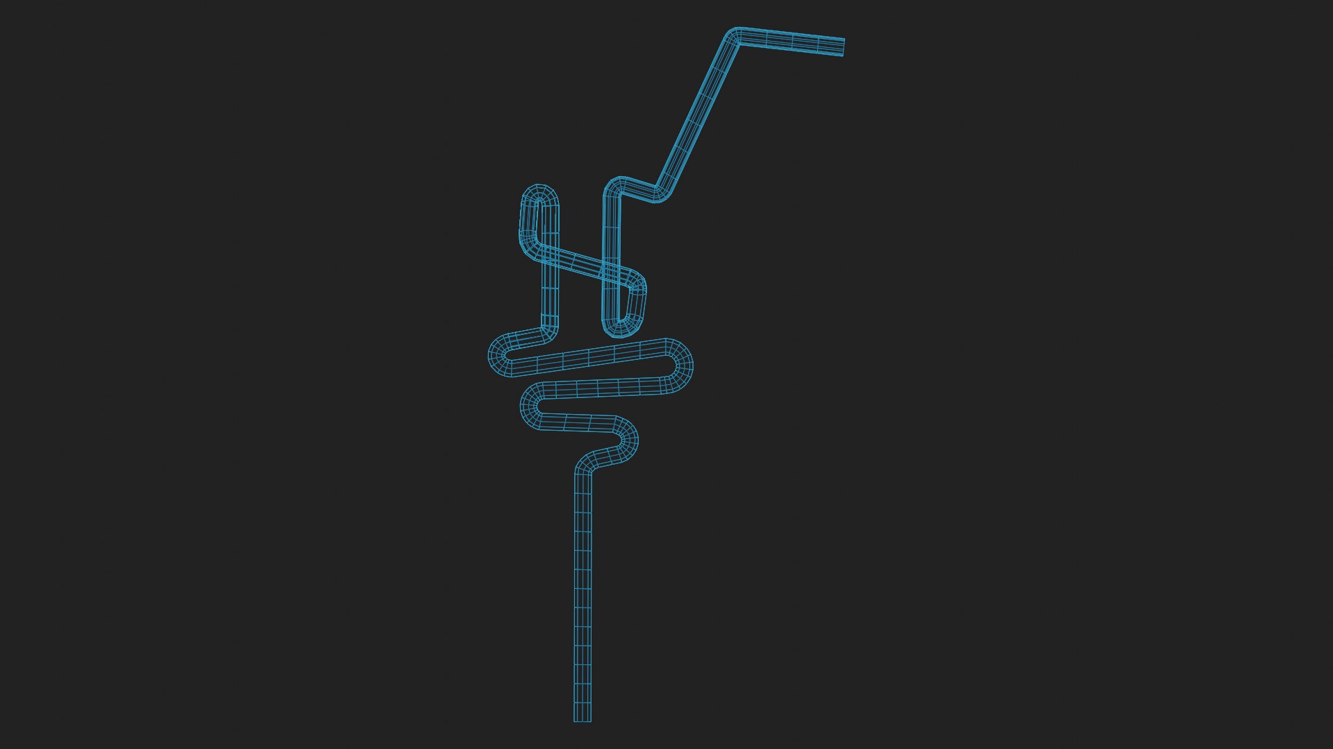 Crazy Straw Letter H 3D Model - TurboSquid 1801277