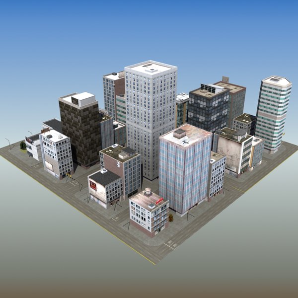 office city block 3d model
