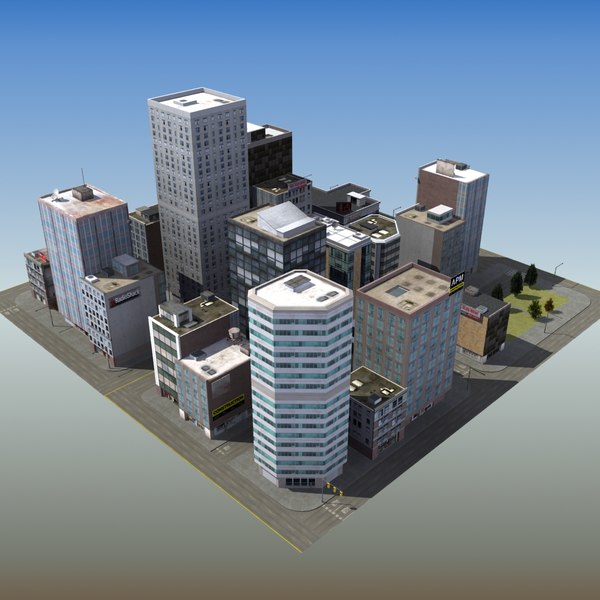 office city block 3d model
