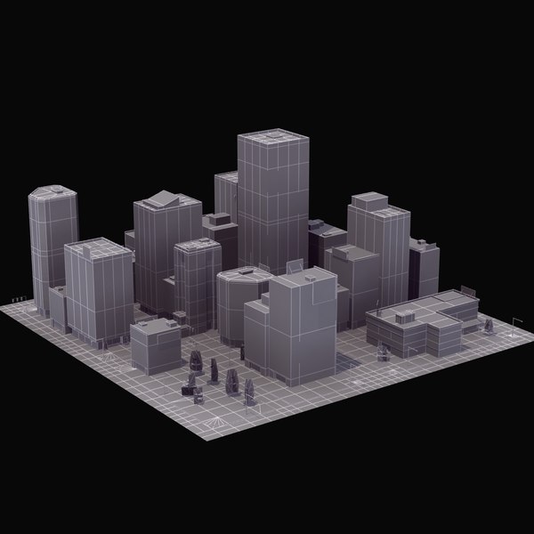office city block 3d model