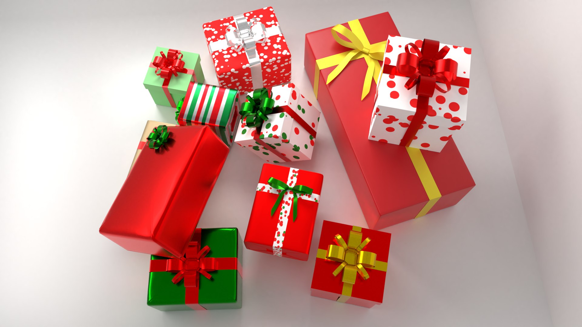3D Multi-color 11 Gift Boxes - TurboSquid 1471960