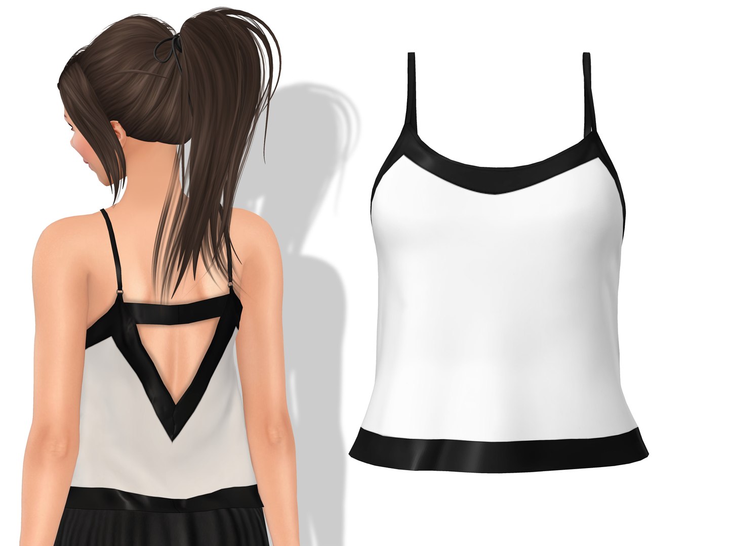 Open Back Cami Top 3D Model - TurboSquid 1791312