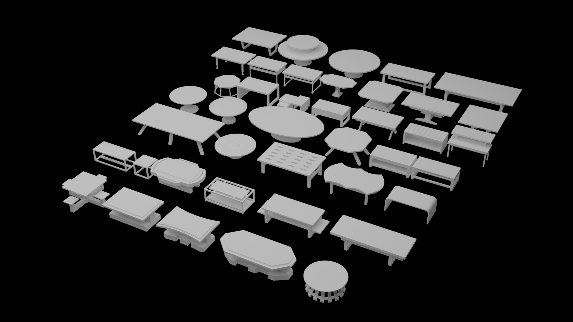 Modern Tables Mega Pack 3D Model - TurboSquid 2117150