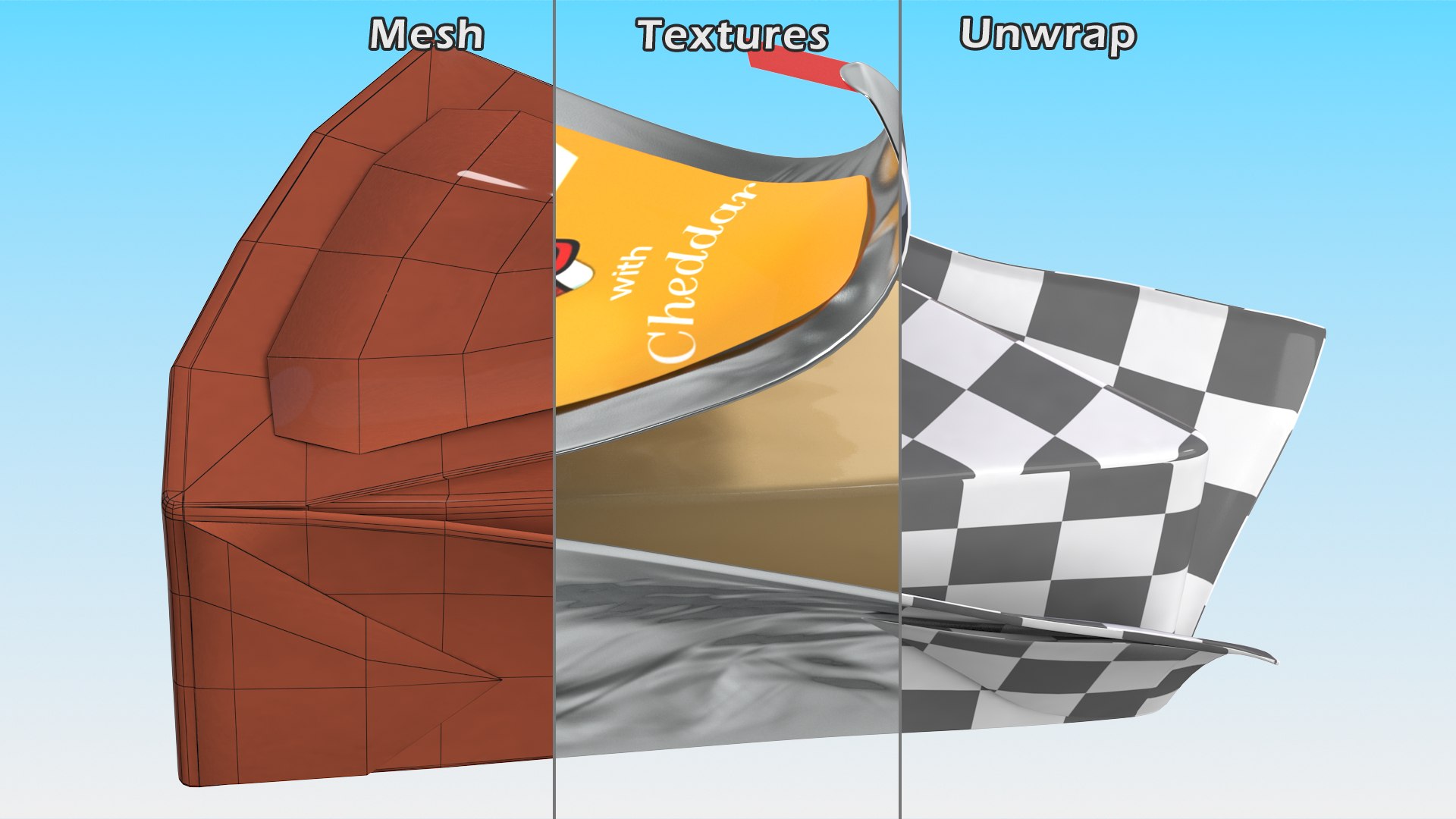 3D Processed Cheese Triangle Laughing Cow Cheddar Open - TurboSquid 2157110