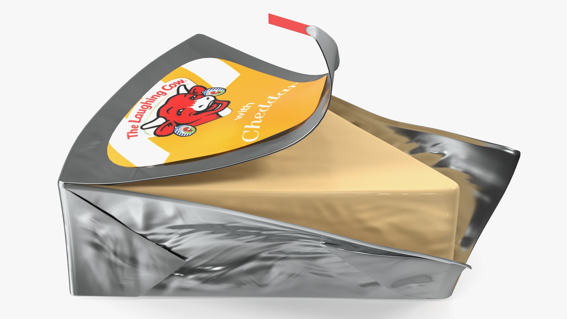 3D Processed Cheese Triangle Laughing Cow Cheddar Open - TurboSquid 2157110