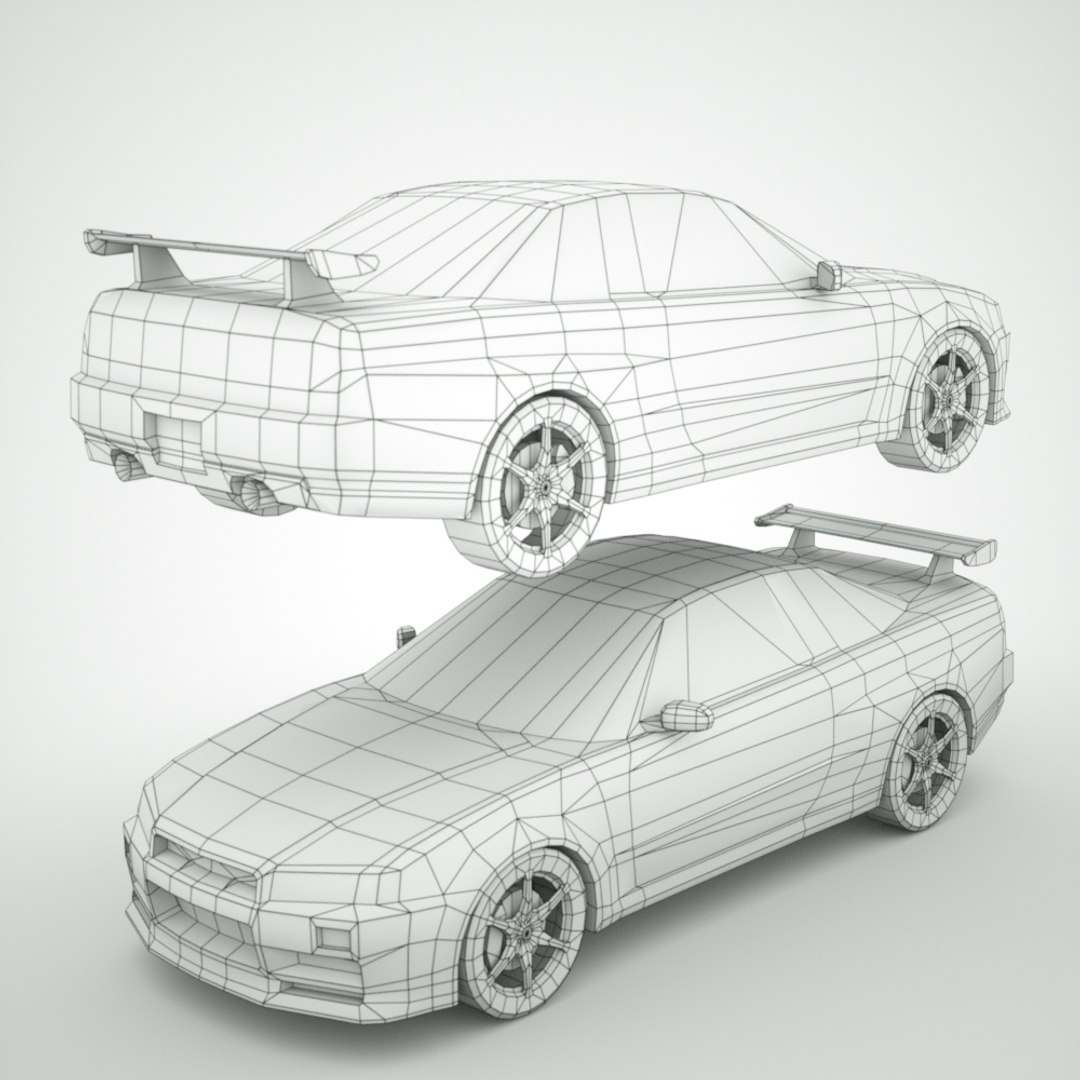 nissan gt-r skyline r34 3d model