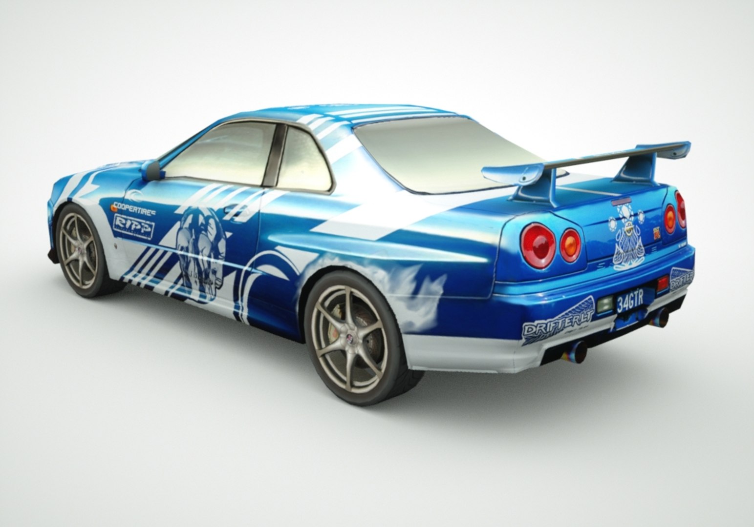 nissan gt-r skyline r34 3d model
