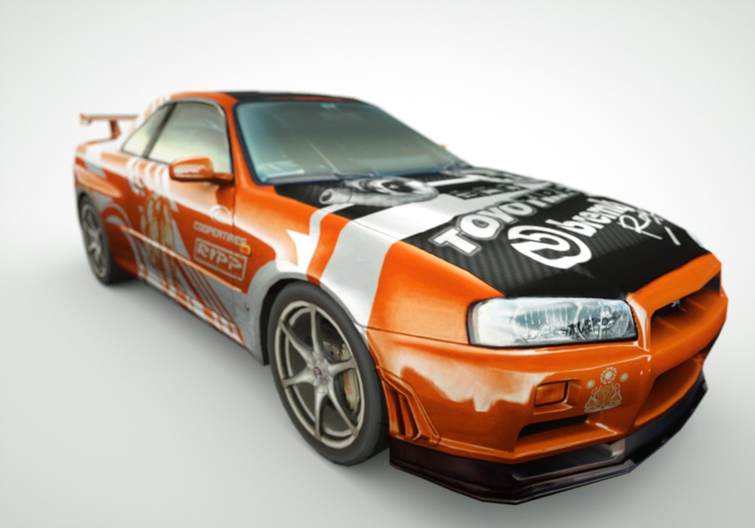 nissan gt-r skyline r34 3d model