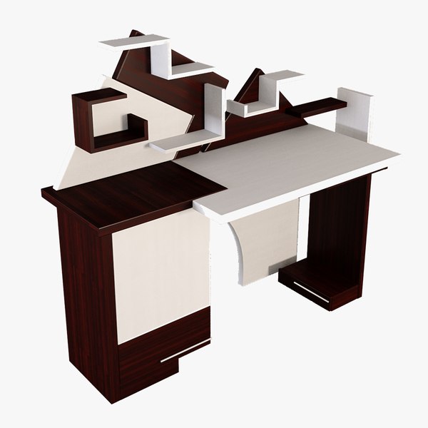 desk computer table 3d model
