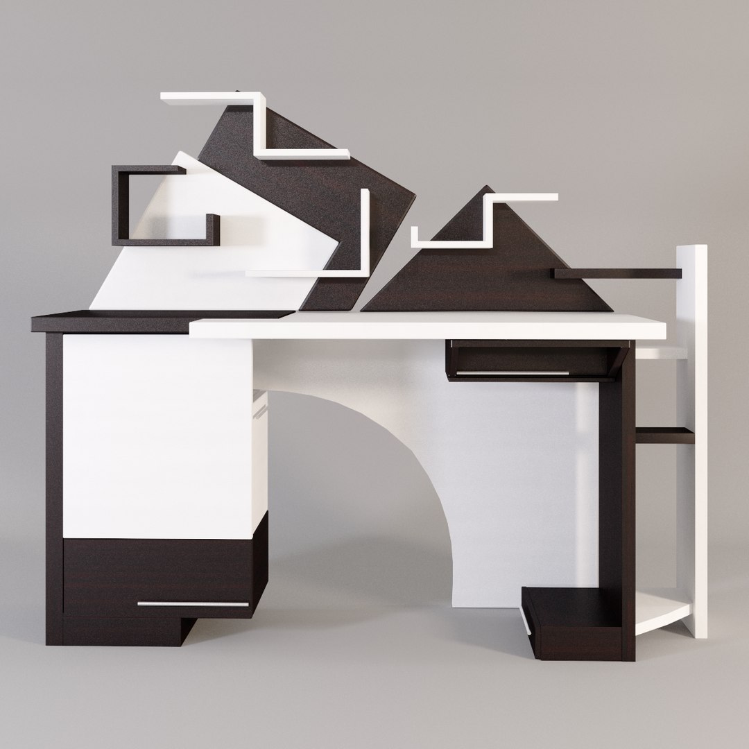 desk computer table 3d model