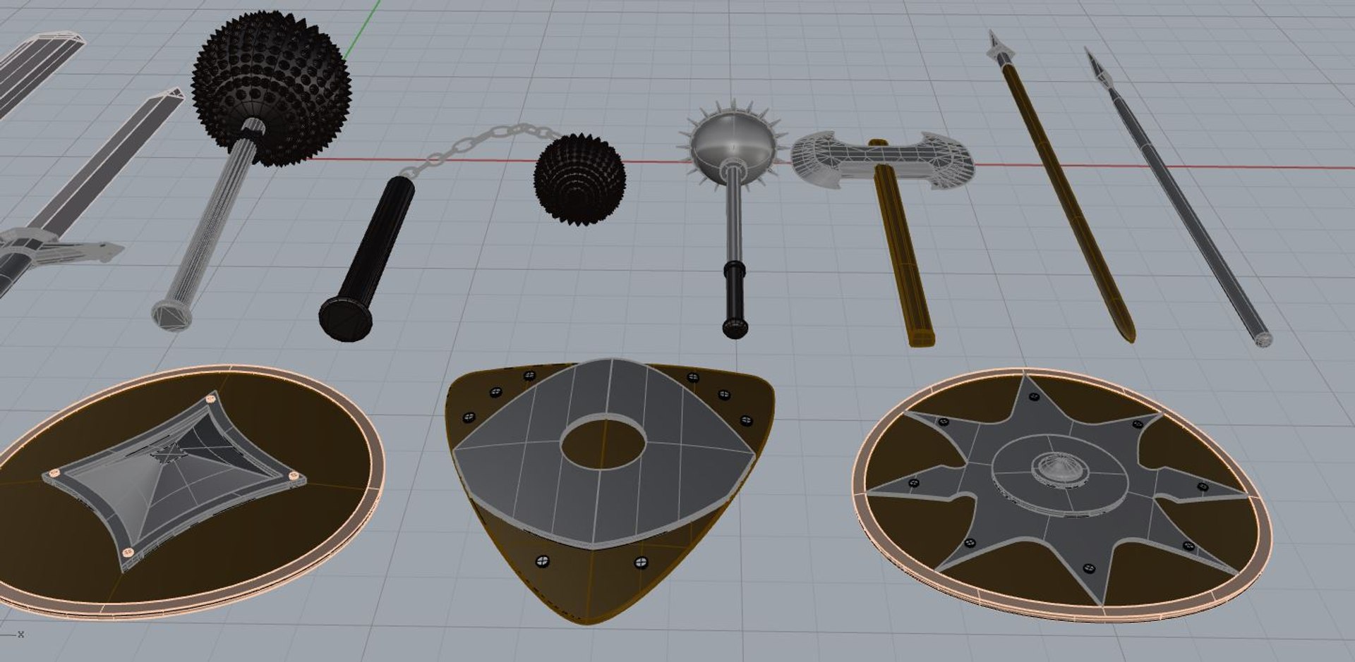 3D 13 piece medieval weapon - TurboSquid 1450608