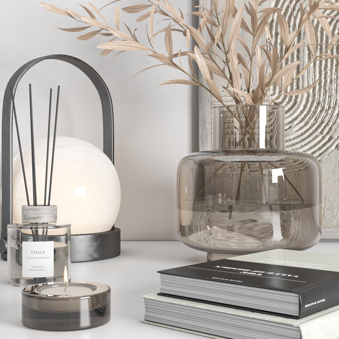 Decorative Set With Dry Palm Bouquet 17 3D Model - TurboSquid 1902986