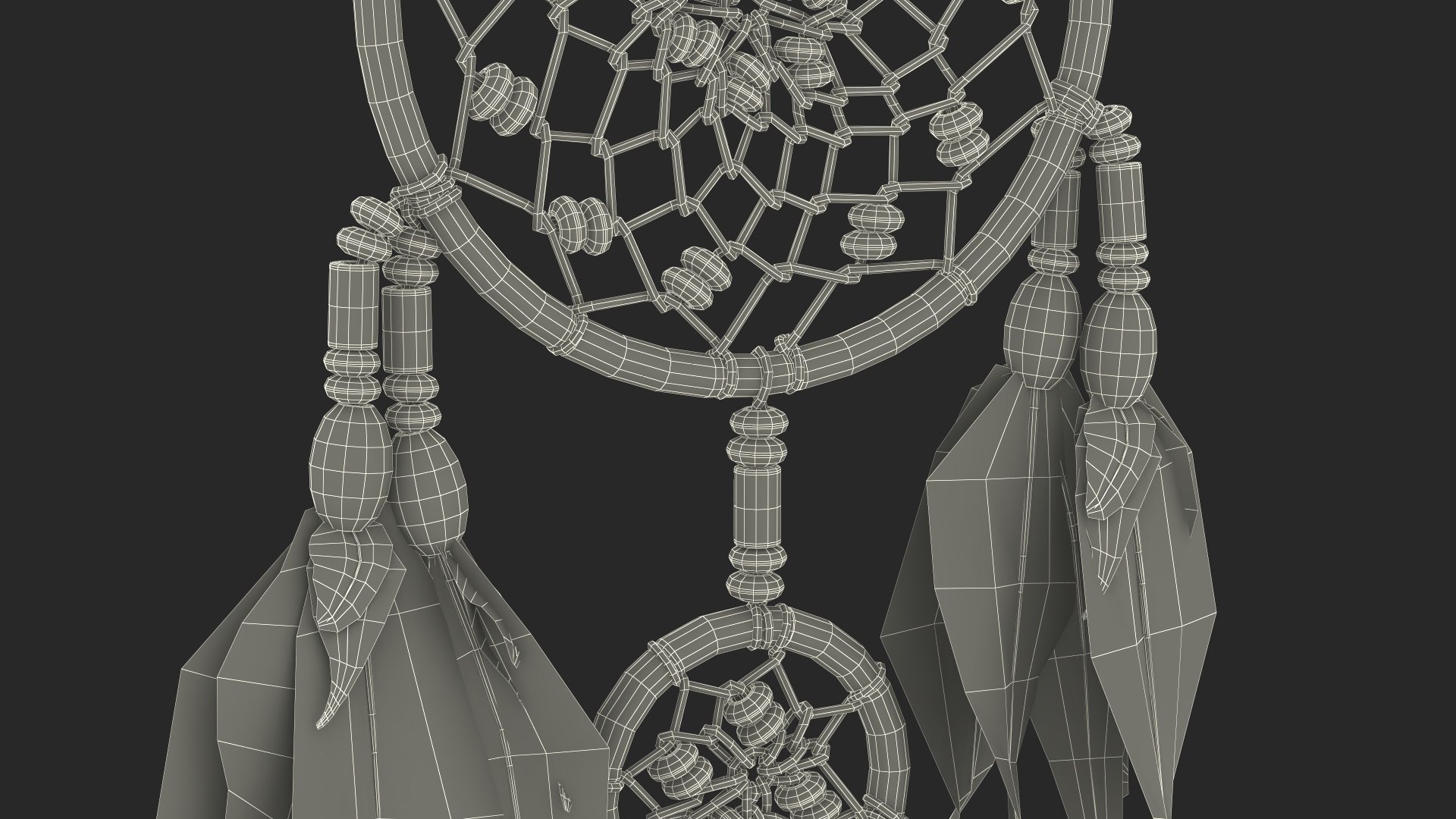 Small Dreamcatcher With Blue Feathers 3D Model - TurboSquid 2339191