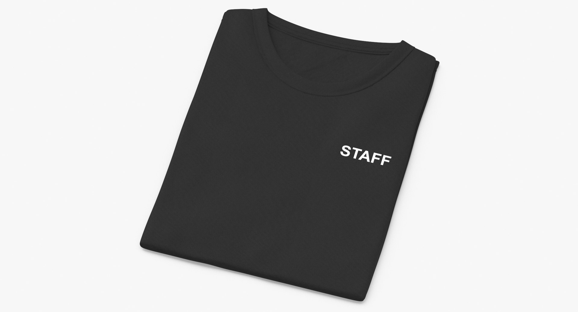 3D Female Crew Neck Folded Black Staff 02 model - TurboSquid 1752902