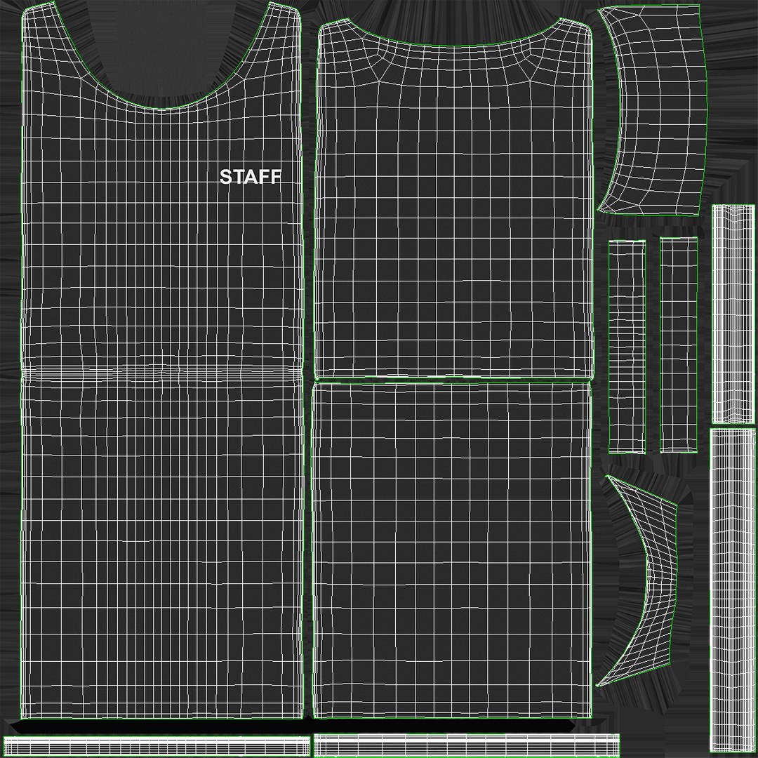 3D Female Crew Neck Folded Black Staff 02 model - TurboSquid 1752902