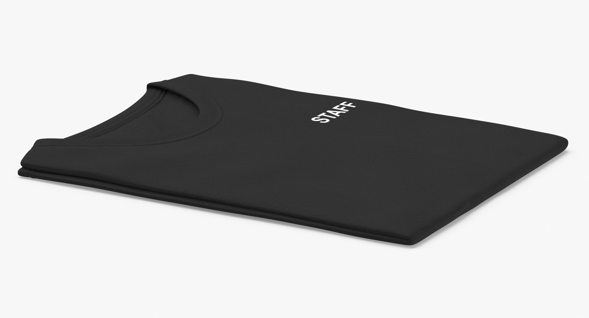 3D Female Crew Neck Folded Black Staff 02 model - TurboSquid 1752902