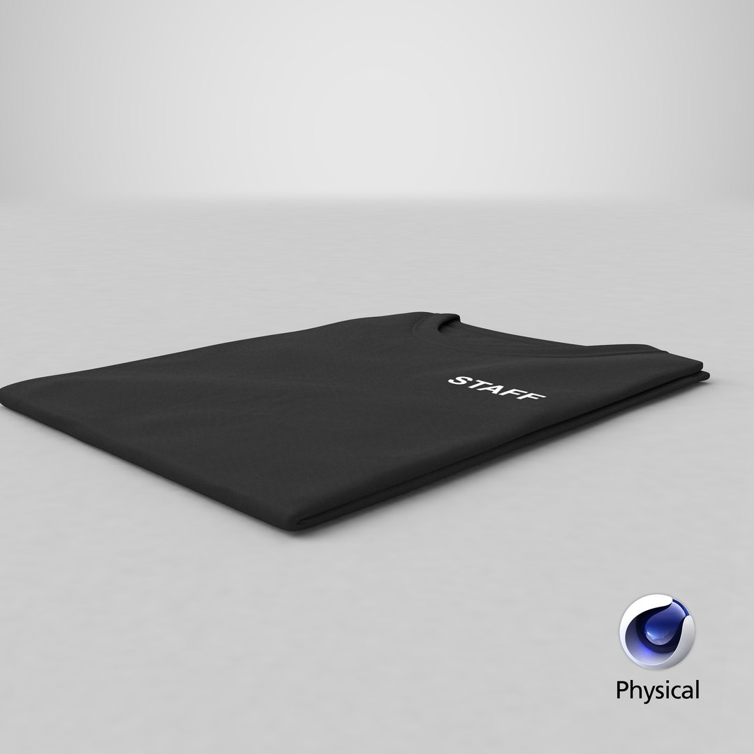 3D Female Crew Neck Folded Black Staff 02 model - TurboSquid 1752902