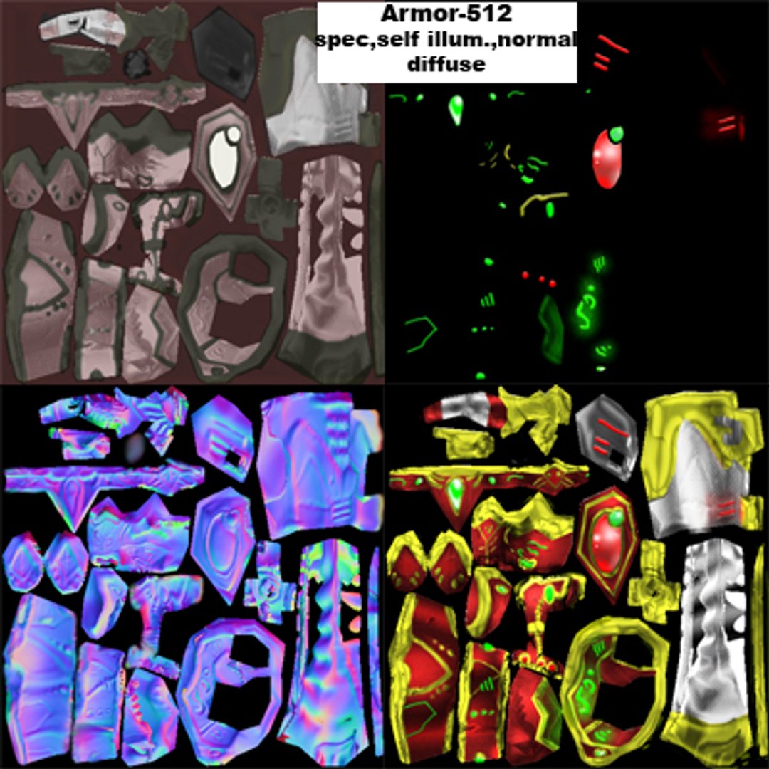 free alien normal mapped 3d model