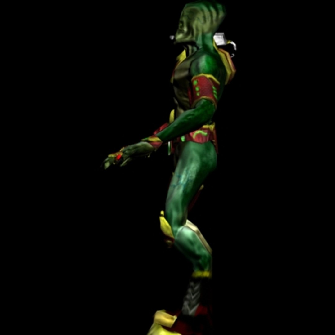 free alien normal mapped 3d model