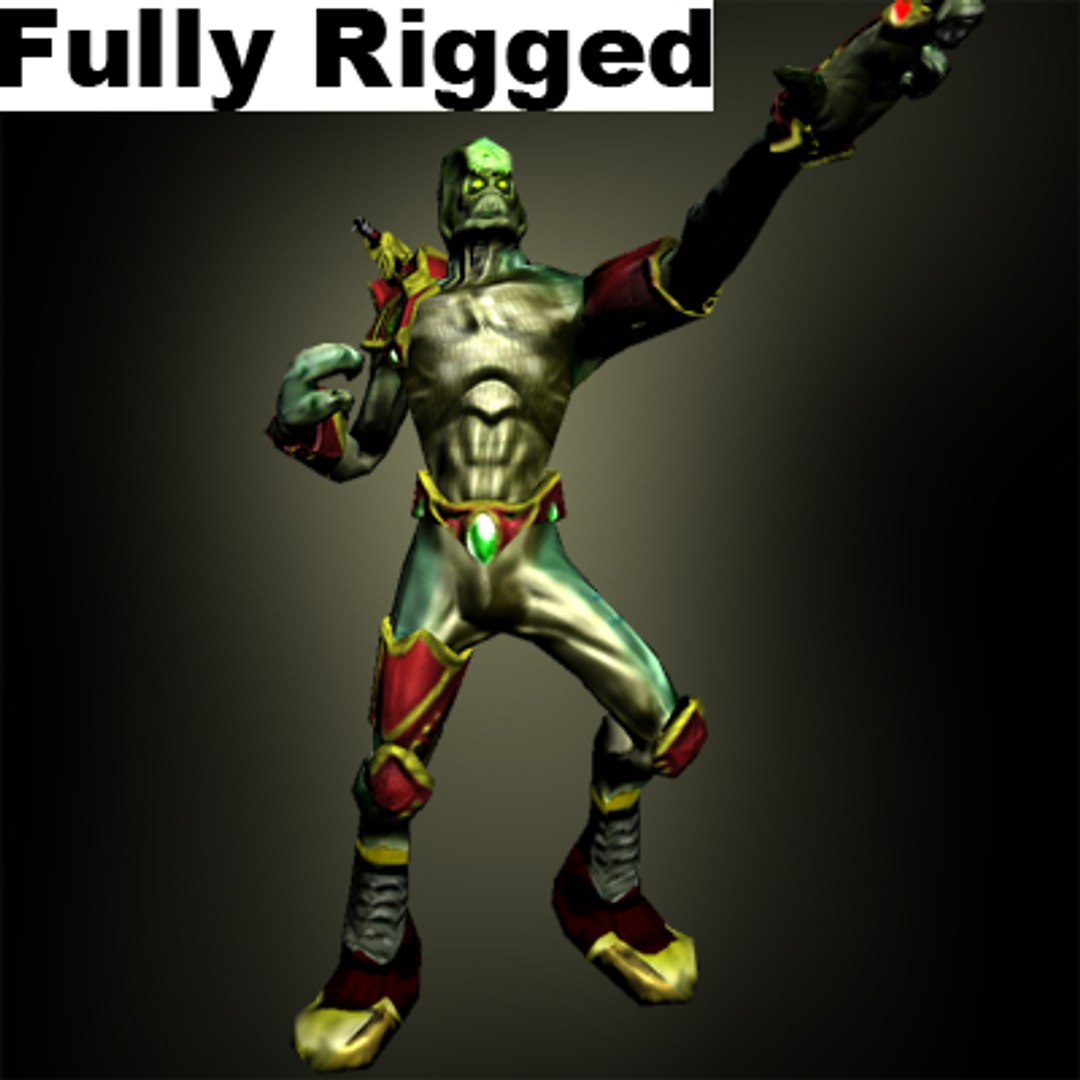 free alien normal mapped 3d model