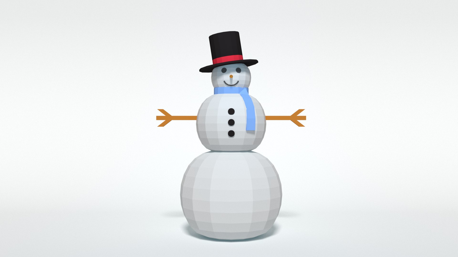 Cartoon Snowman Snow 3D Model - TurboSquid 1449863