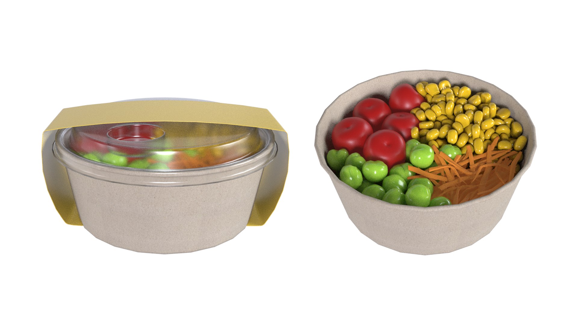 3D Healthy Food Container With Label Model - TurboSquid 2153694