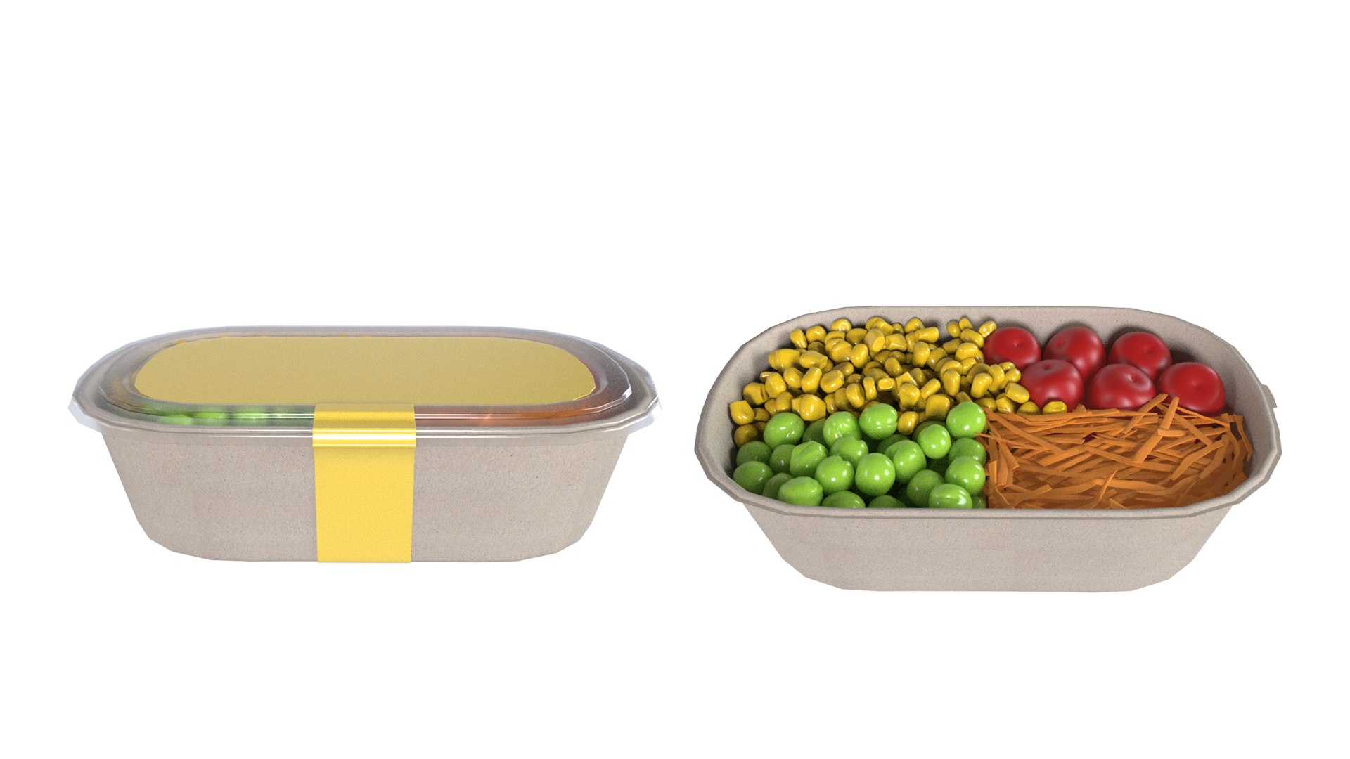 3D Healthy Food Container With Label Model - TurboSquid 2153694