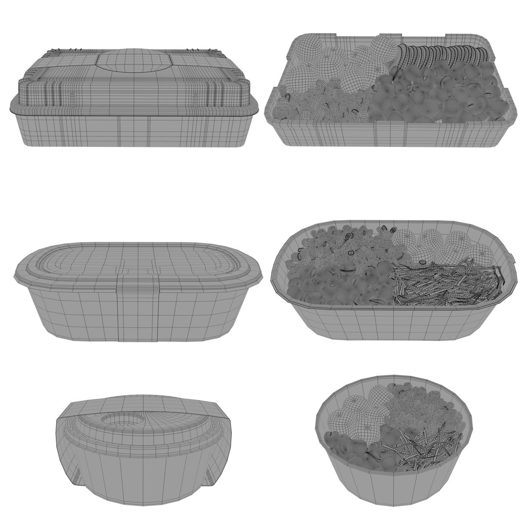 3D Healthy Food Container With Label Model - TurboSquid 2153694