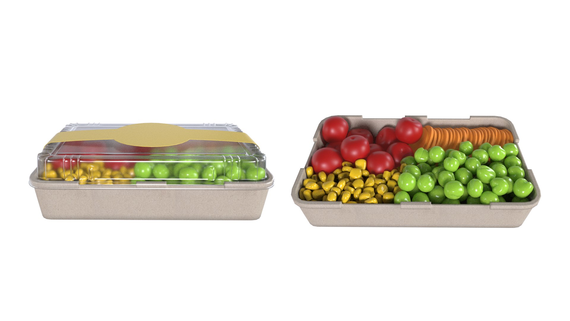 3D Healthy Food Container With Label Model - TurboSquid 2153694
