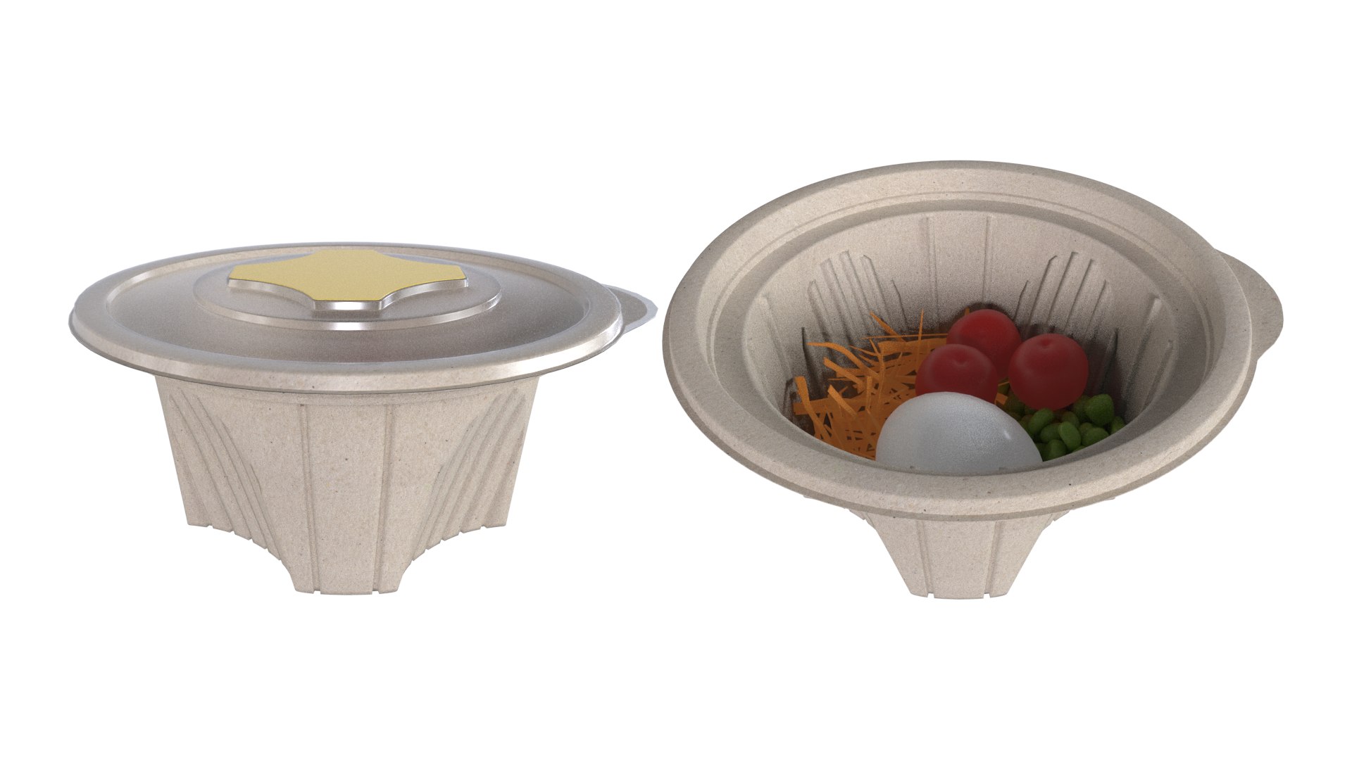 3D Healthy Food Container With Label Model - TurboSquid 2153694