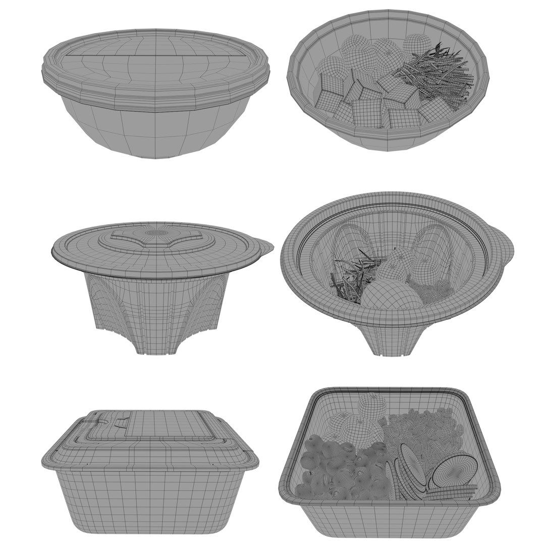 3D Healthy Food Container With Label Model - TurboSquid 2153694