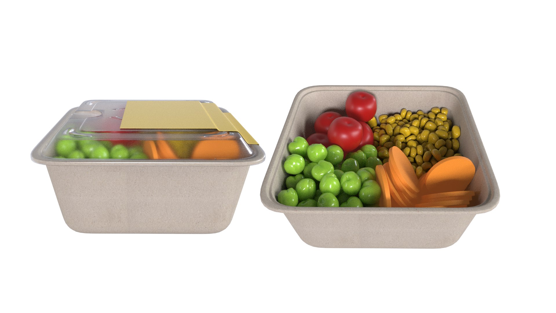 3D Healthy Food Container With Label Model - TurboSquid 2153694