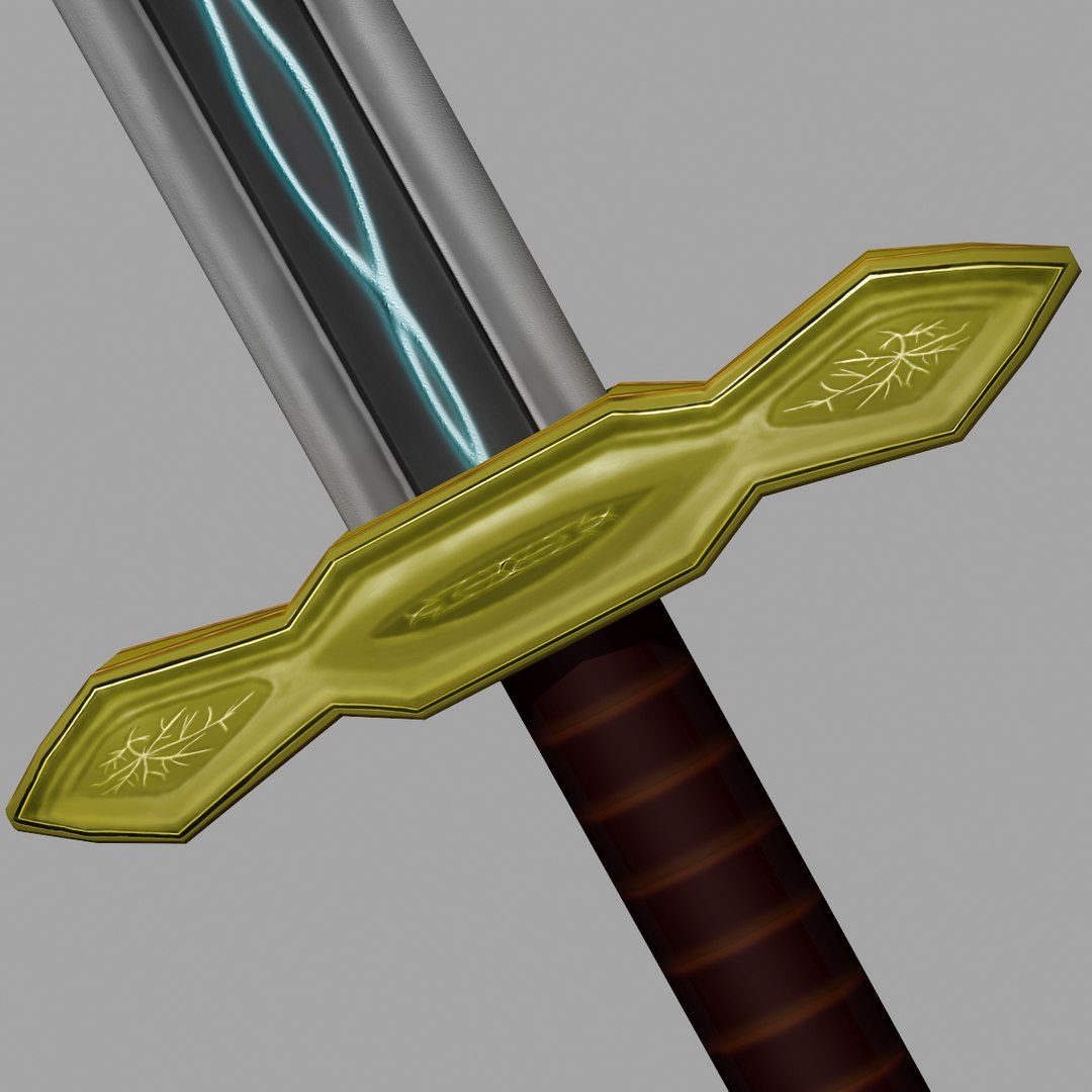 Runed Broadsword Sword 3d Model