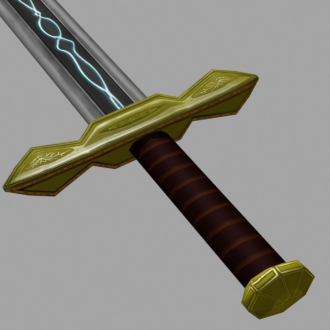 Runed Broadsword Sword 3d Model